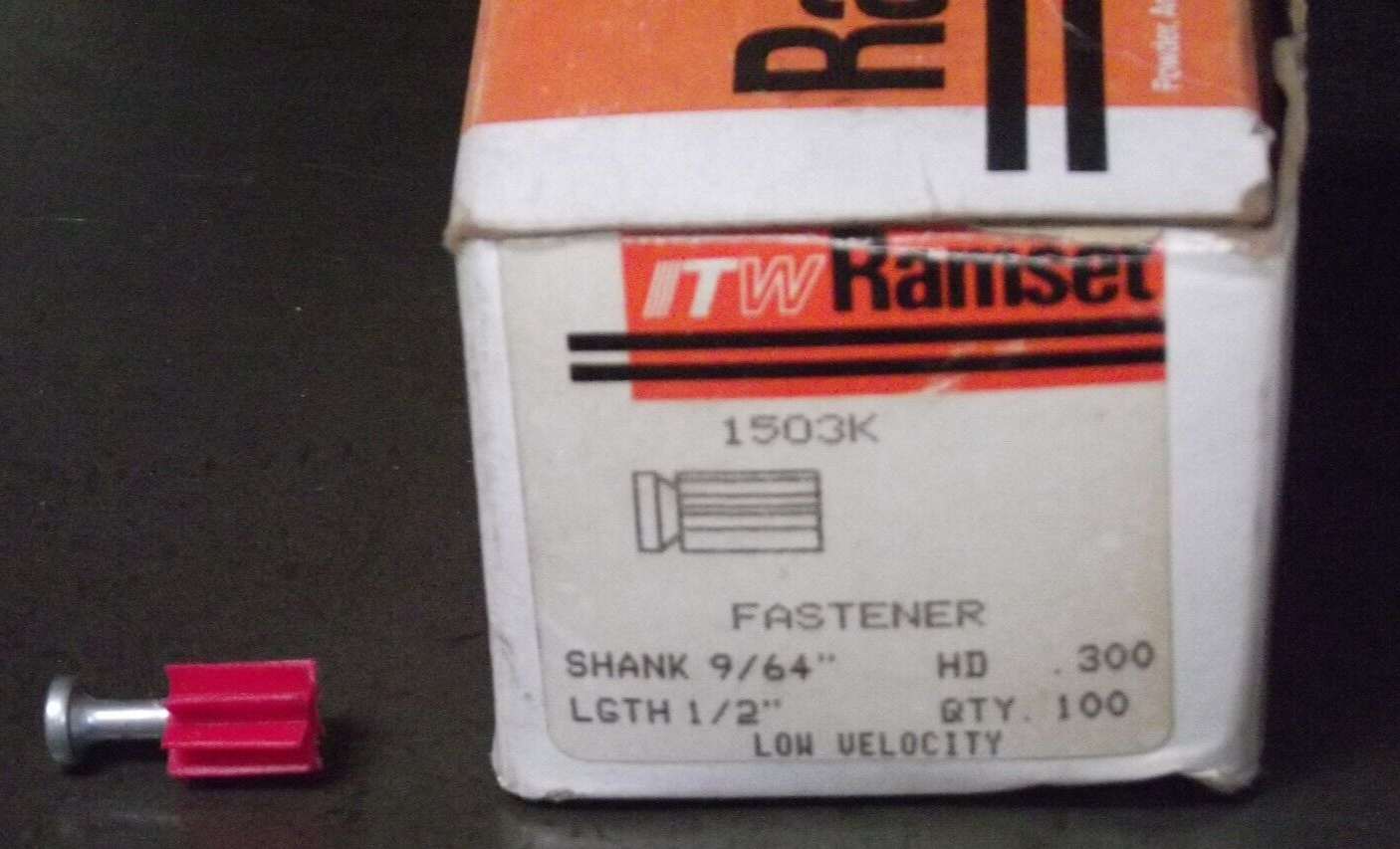 100 ITW Ramset Brand #1503K Speed Fastener Shank 9/64" Length 1/2" Low ...