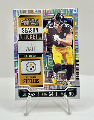 2023 Panini Contenders TJ WATT Mojo Prizm Season Ticket Steelers SP ...