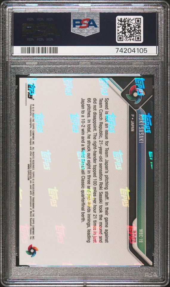 2023 Topps Now World Baseball Classic Roki Sasaki #WBC-19 PSA 10 | eBay