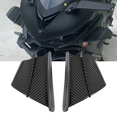 Carbon Fiber Motorcycle Side Winglets Air Wing Deflector Kit Spoiler ...