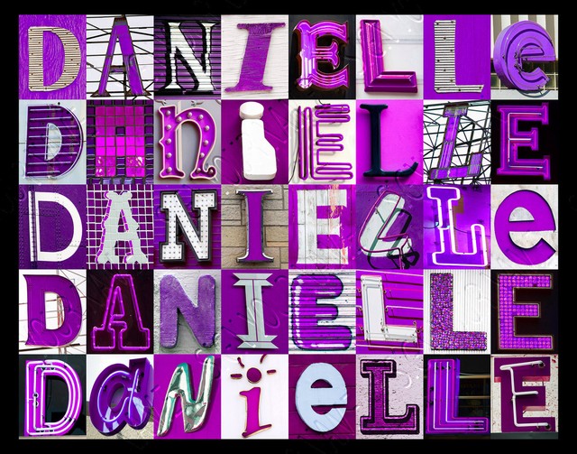 DANIELLE Name Poster featuring photos of actual PURPLE sign letters | eBay