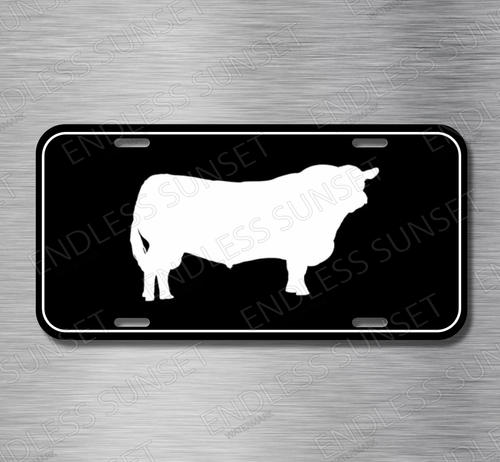 Cow Beef Black Angus Rancher Farmer Farm 4H Car License Plate Front ...