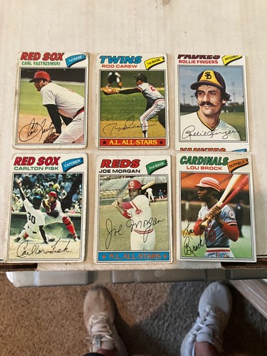 1977 Topps HOF Star Lot w/ Yaz Fisk Lou Brock Joe Morgan Rod Carew Red ...