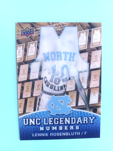 2010 UPPER DECK NORTH CAROLINA LENNIE ROSENBLUTH #LN-3 UNC LEGENDARY ...