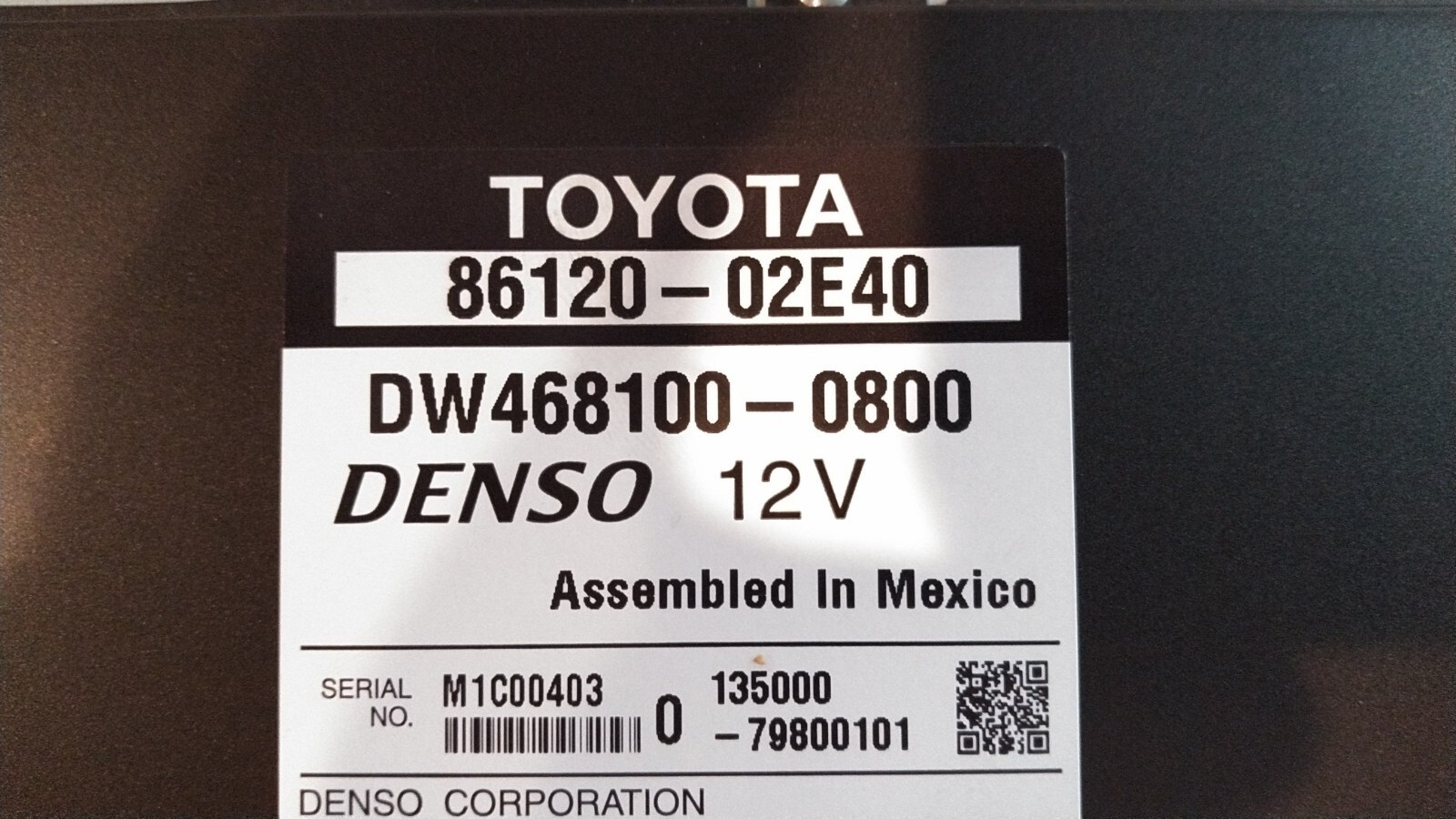 Toyota Radio Navigation GPS LCD Display DW468100-0800 w/ Navigation ...