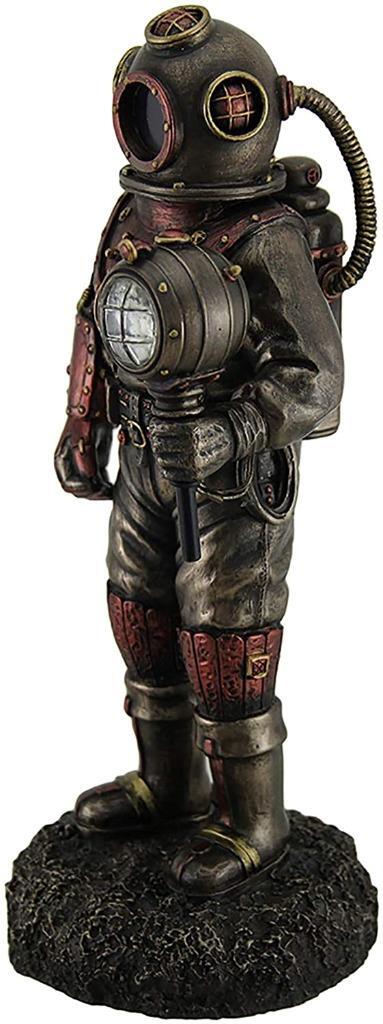Steampunk Skeleton in Diving Bell Resin Bronzed Sculpture Lighted Diver ...