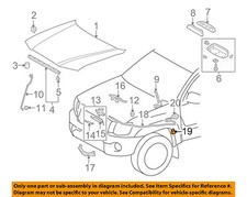 TOYOTA OEM Hood-release Cable Retainer 827111E370 for sale online | eBay