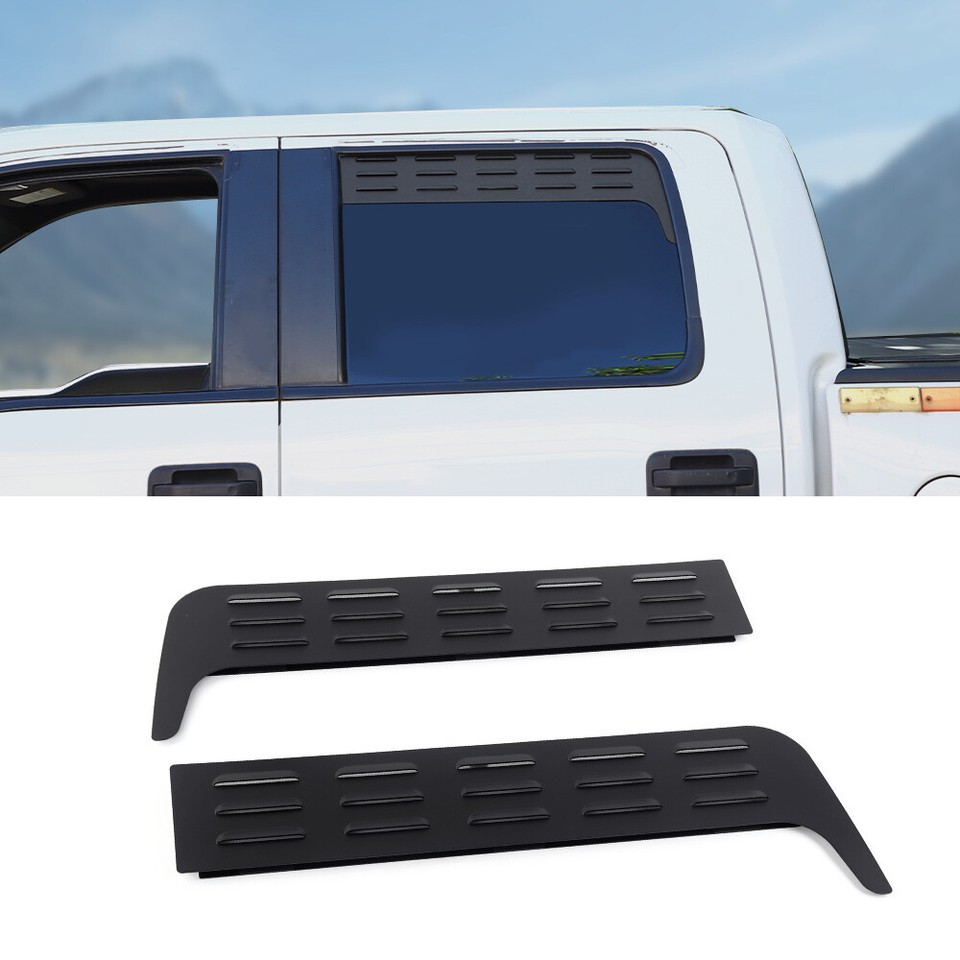 2PCS Black Rear Window Louver Vent Trim for Ford F150 Raptor 4-Door ...