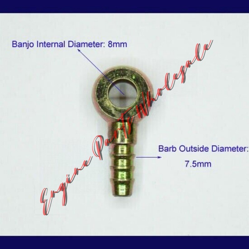 Banjo Fitting M6 M8 M10 M12 M14 M16 M18 Hose Barb 1/8" to 9/16 ...