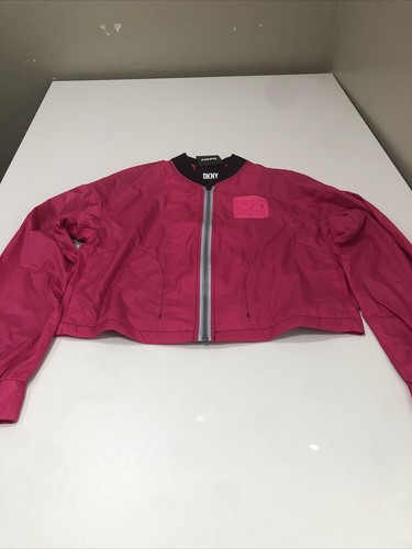 DKNY Womens Mini Ripstop Jacket With Jersey Lining In Back Pink Size XS ...