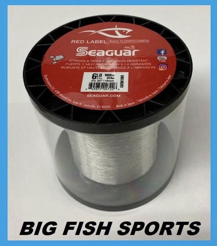 SEAGUAR RED LABEL 100% Fluorocarbon Line 6lb/1000yd 6 RM 1000 FREE USA ...