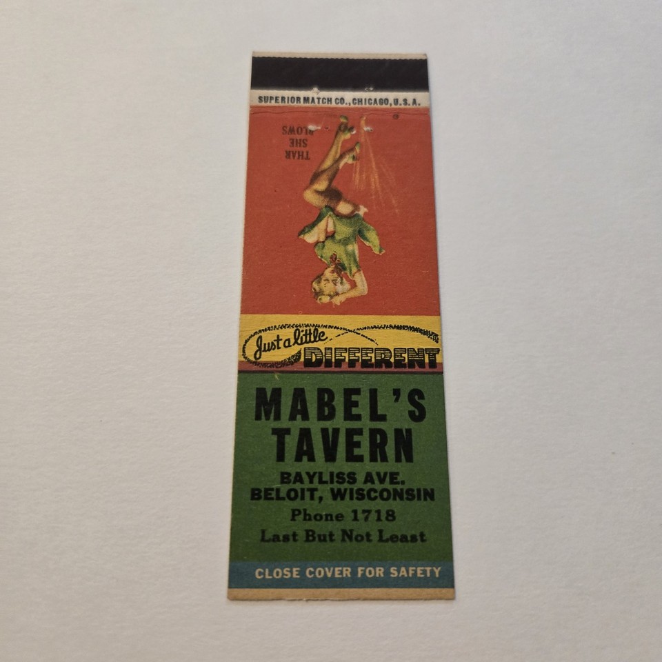 Mabel's Tavern Beloit Wisconsin Pinup Girlie Matchbook Cover (G1 | eBay