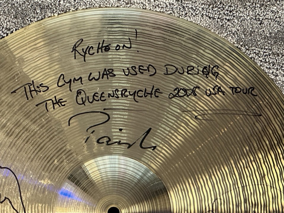 Scott Rockenfield Queensryche Drummer Hand Signed 2008 Tour Used Cymbal ...
