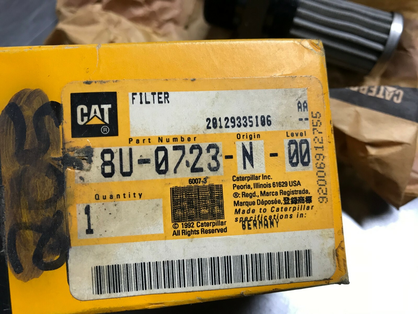 8U0723 Genuine OEM CAT HYDRAULIC OIL RETURN FILTER Caterpillar 8U-0723 ...