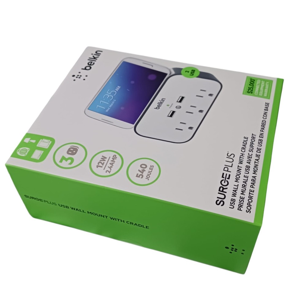 Belkin SurgePlus USB Wall Mount With Cradle | eBay
