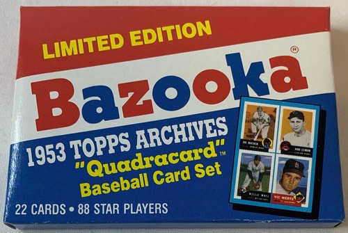 BAZOOKA Limited Edition 1953 Topps Archives Quadracard Baseball Card ...