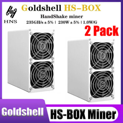 2 Pack New Goldshell HS-Box WiFi Miner Handshake Crypto ASIC 235GH/s ...