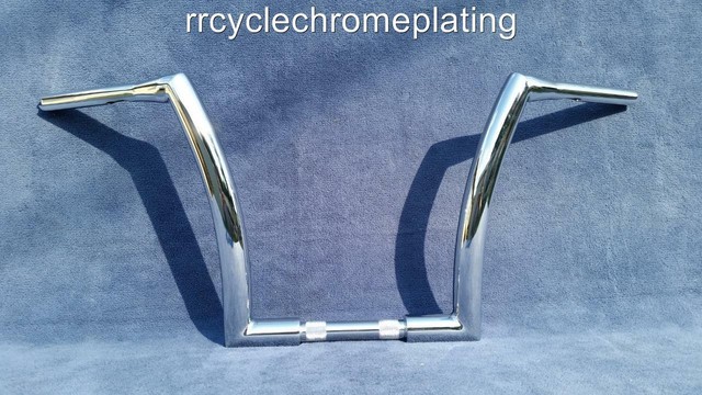 Chrome 14 Inch DNA Monster Ape Hanger Bars Wide Chubby 1-1/2 Handlebar ...