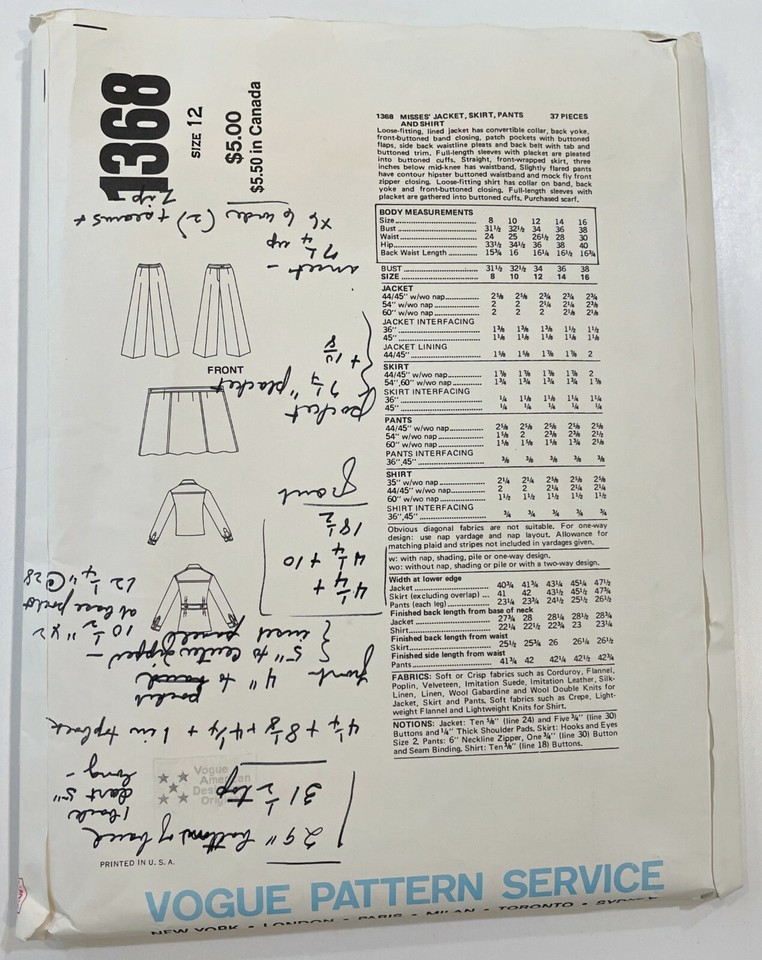 1970s Vogue American Designer 2783 CALVIN KLEIN Sportswear Separates ...