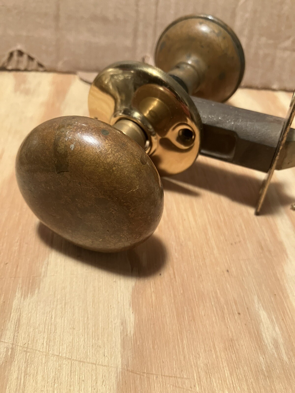 Vintage Brass Doorknob Set on Square spindle And Latch/ Mismatched Doorknobs | eBay