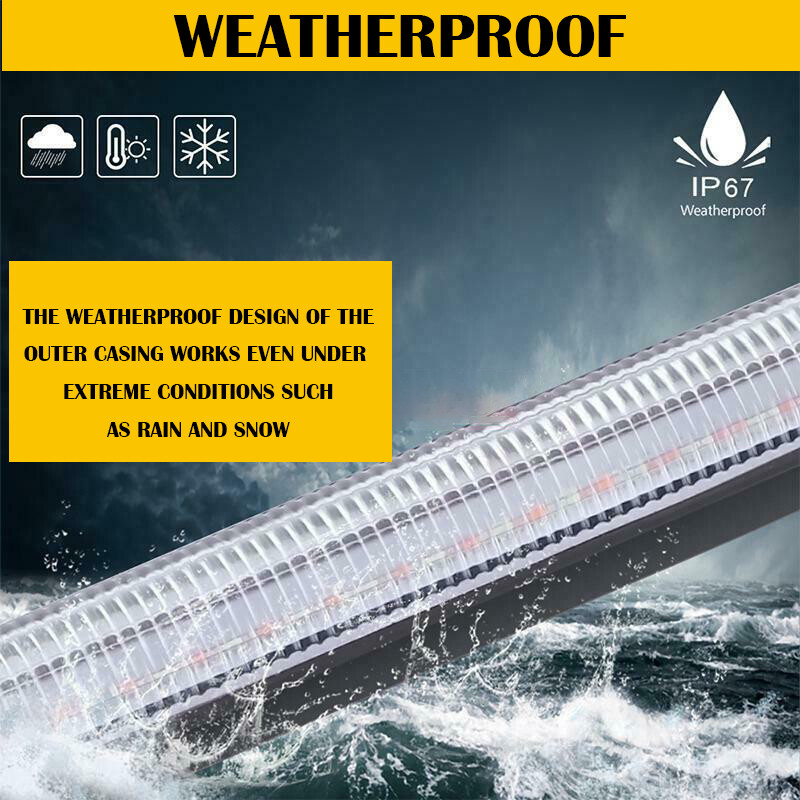 2x LED Switchback DRL Tube Light Strip Amber White Sequential Flow Turn ...