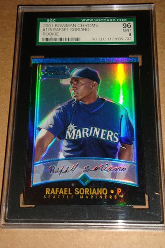 2001 BOWMAN CHROME #175 RAFAEL SORIANO SGC 96 SEATTLE MARINERS | eBay
