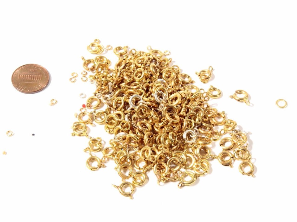 (195) vintage spring clasps jump rings jewelry findings 7mm | eBay