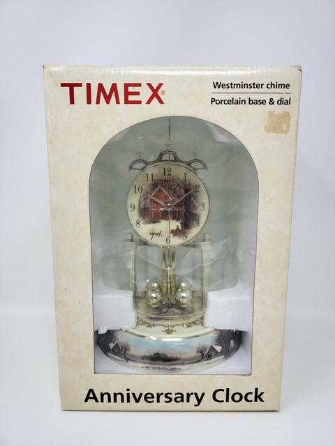 Timex Anniversary Chime Clock Westminster Chime Metal Base and Dial ...