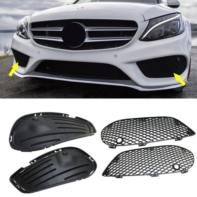 4pcs Front Bumper Side Cover Outer Grille Fit For Mercedes W205 C300 ...