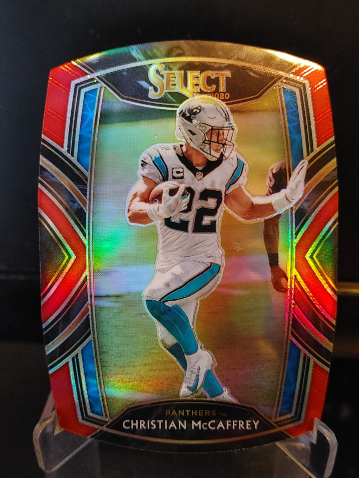 Christian McCaffrey 2020 Panini Select Club Level Die-Cut Red Blue ...
