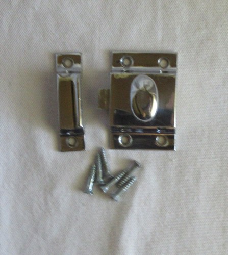Cabinet Catch Cupboard Turn Latch Oval knob turn - Bright Nickel - All ...