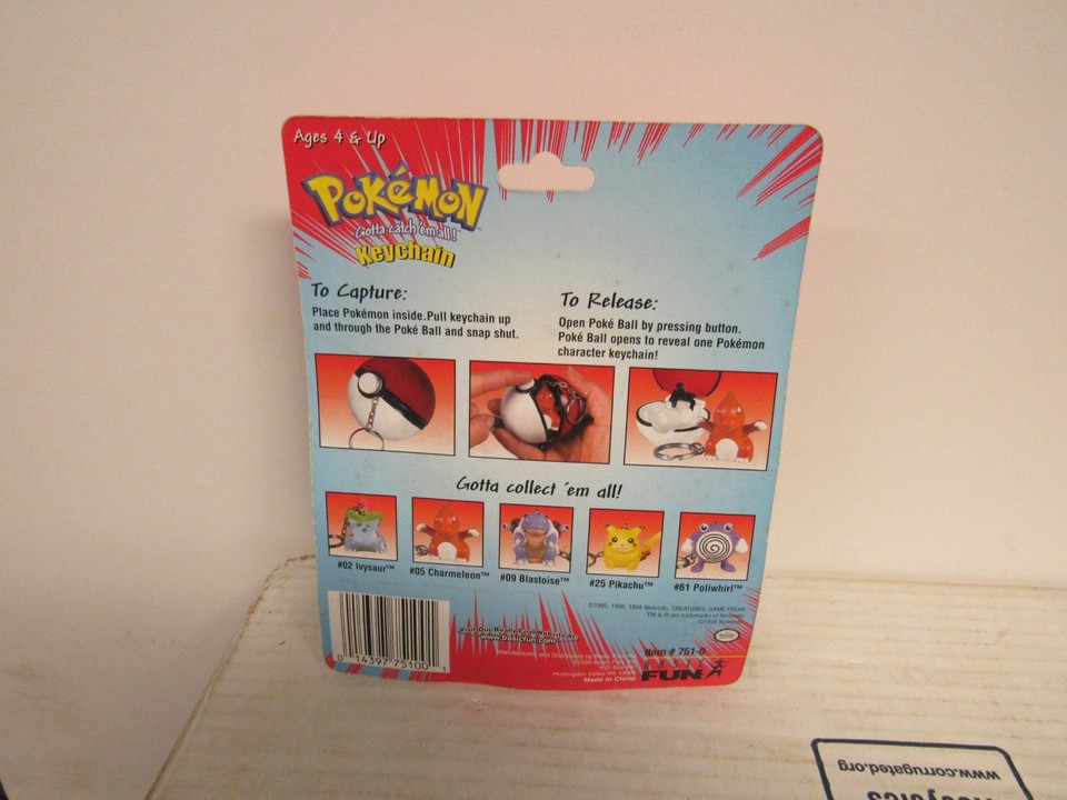 Nintendo Pokemon Basic Fun Keychain Blastoise Figure Pokeball Factory ...