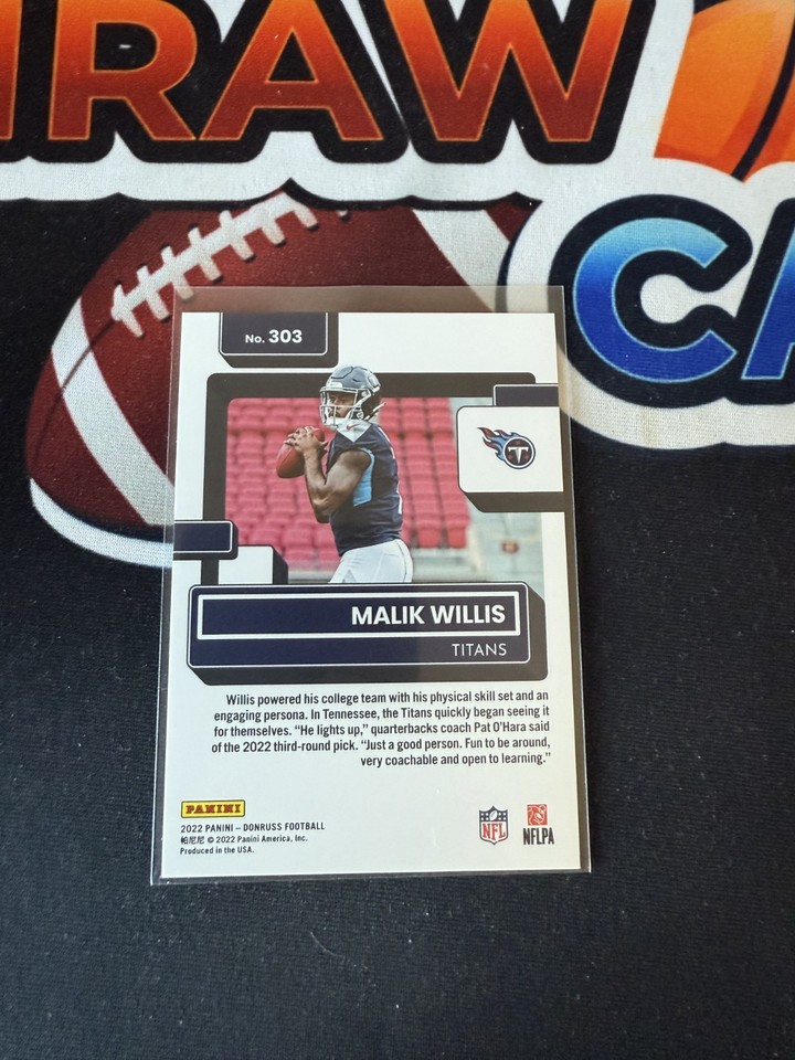 2022 Panini Donruss MALIK WILLIS Rated Rookie Gold HOLO Foil Press ...