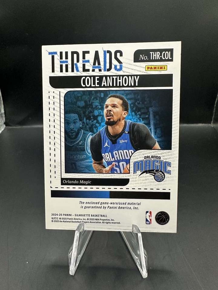 2024-25 Panini Silhouette Cole Anthony Threads /25 Game Used Patch | eBay