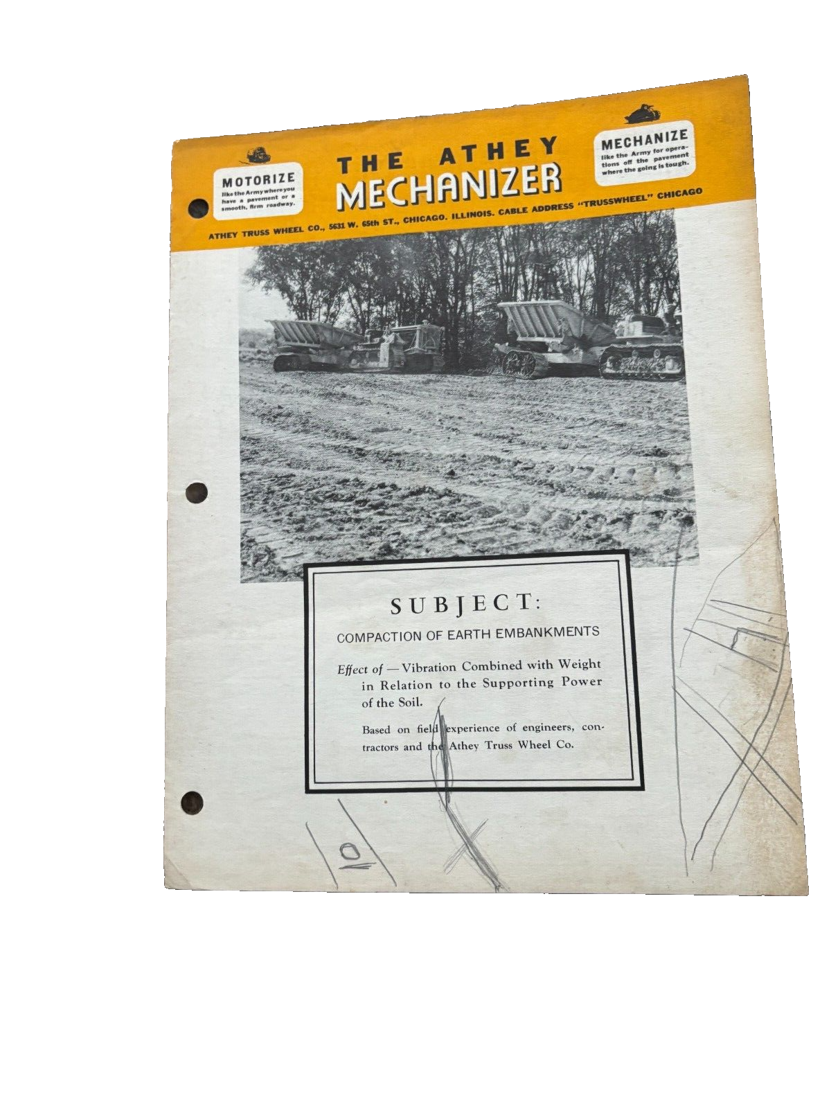 Athey Mechanizer Compaction Of Earth Embankment Brochure FCCA24 | eBay