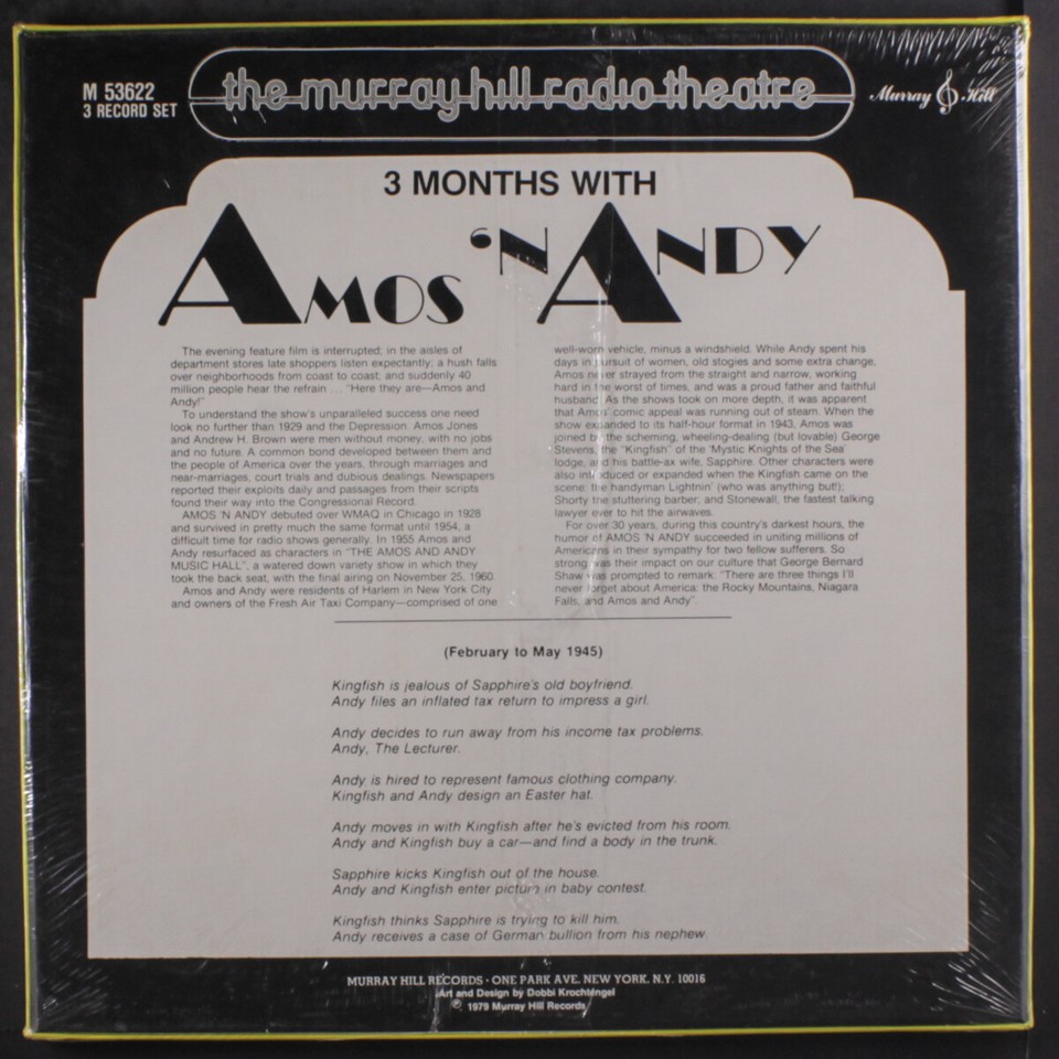 AMOS 'N ANDY: 3 months with amos 'n andy Murray Hill Records 12" LP 33 ...