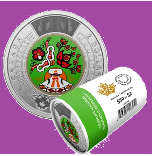 Set 2023 Canada Indigenous Peoples Col & N-Col Two Dollar Toonie Coins ...
