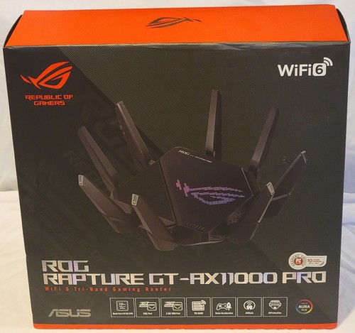 ASUS - ROG Rapture GT-AX11000 Pro Tri-band WiFi 6 Gaming Router - BOX ...