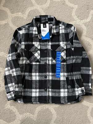 Member's Mark Youth Button Up Long Sleeve Plaid Shacket Size Large 10/ ...