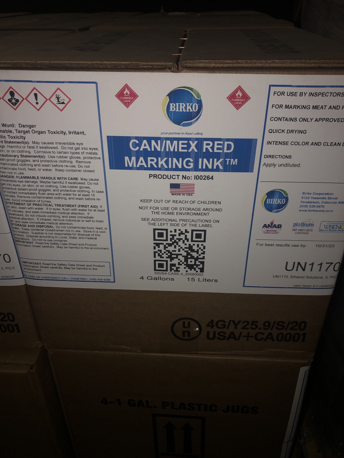 Birko Meat Marking Ink 100264 Red - 4 Gallons | eBay