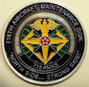 718th Aircraft Maintenance Sq AMXS Commander Air Force Challenge Coin ...