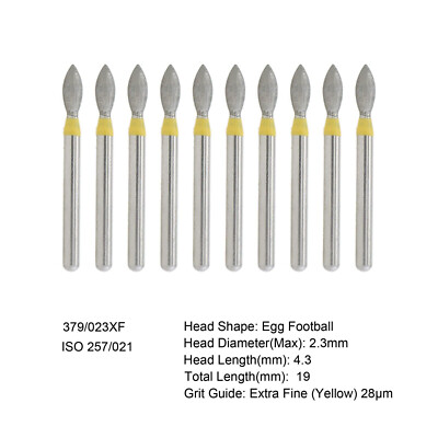 Carbide Bur 330 Dental Diamond Bur Set - Football/Egg Shape (368/379 ...