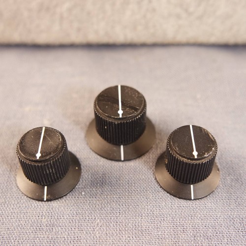 Set of 3 Collins Radio Aluminum Center Knobs (2) 1" dia & (1) 1-3/16 ...