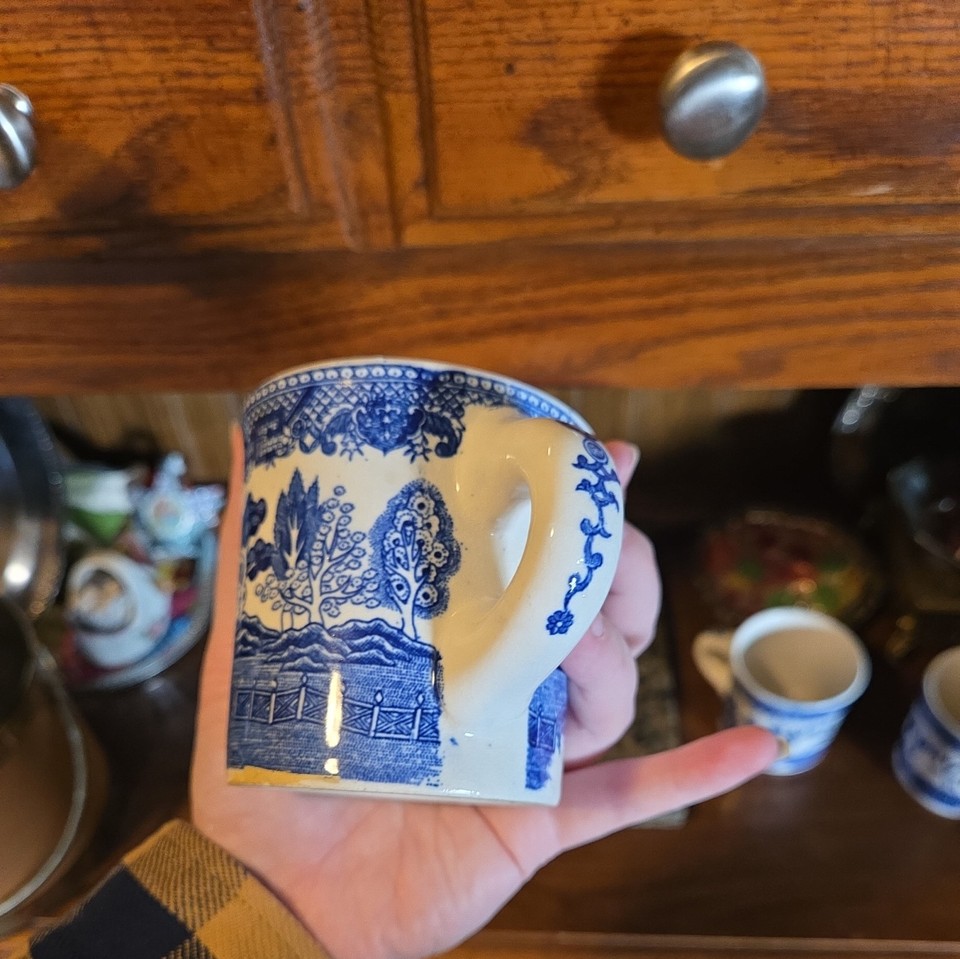 VTG Japanese Porcelain Blue Willow Coffee Tea Mug Blue & White SET OF ...