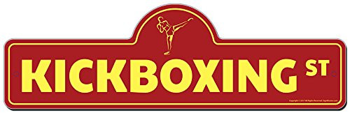 Kickboxing Street Sign | Indoor/Outdoor | Funny Home Decor for Garages ...
