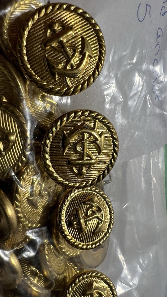 Vintage Military Style Gold Shank Buttons Lot – Lions, Anchors, Crests ...