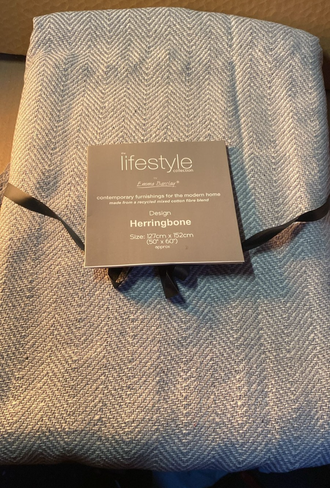 Emma Barclay Throw Over Blanket Natural Cotton For Chair Sofa Bed ...