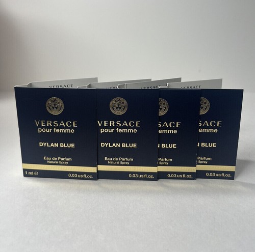 4x VERSACE Dylan Blue POUR FEMME Women Eau de Parfum SAMPLE Spray 1mL/0 ...