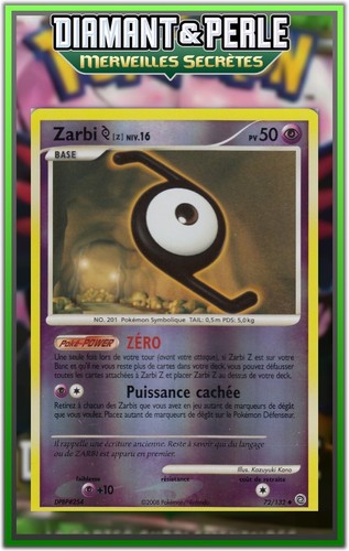 Zarbi Z Reverse - DP03: Secret Wonders - 72/132 - French Pokemon Card ...