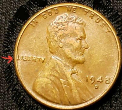 1948 D Lincoln Wheat Penny - Error Penny! "L" In LIBERTY On Edge! Nice Coin! | eBay